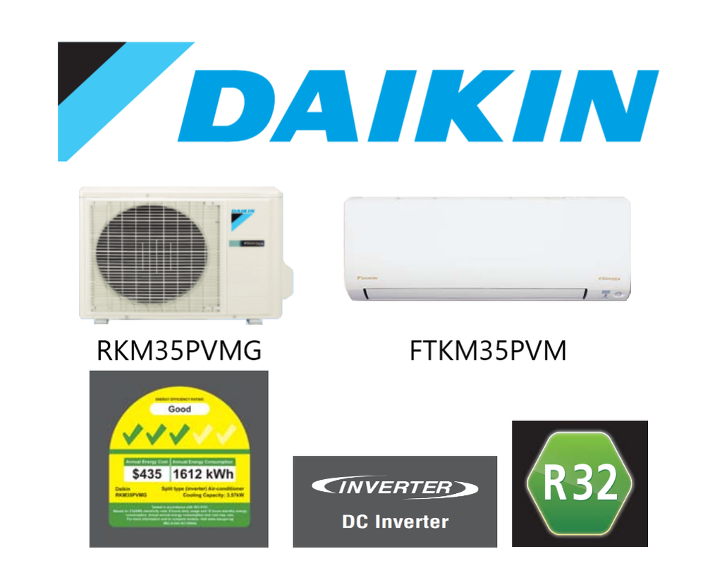 (NEW) Daikin R32 Single Split Inverter RKM35XVMG / FTKM35XVMG (12000 B ...