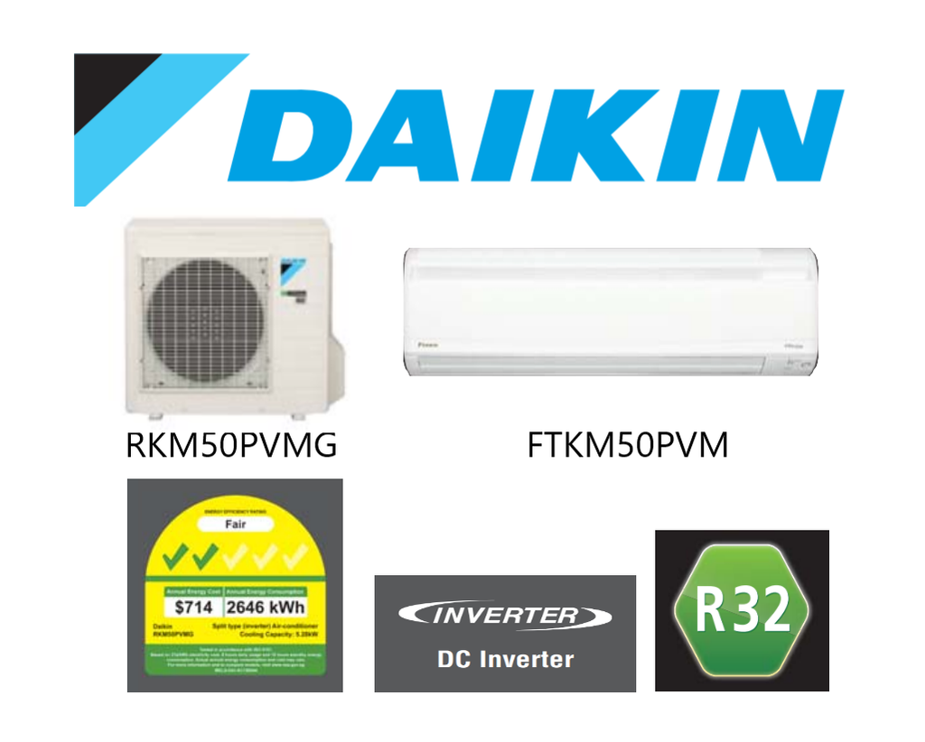 (NEW) Daikin R32 Single Split Inverter RKM50XVMG / FTKM50XVMG (18000 B ...